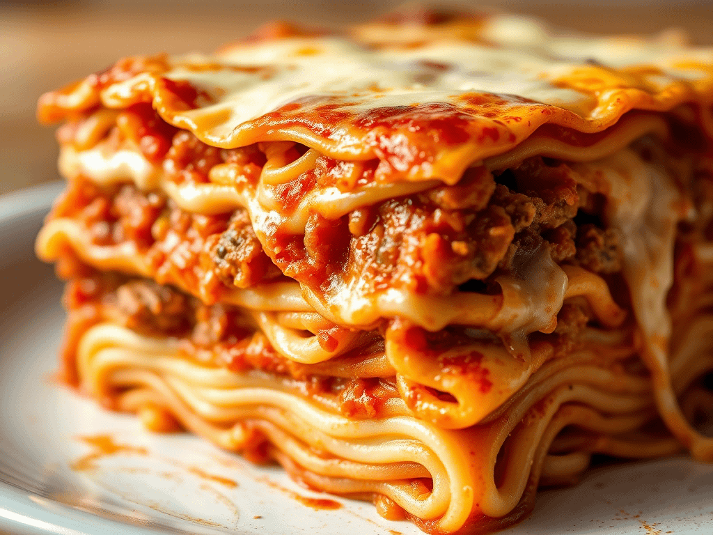 Classic Italian Lasagna – Comfort Food with Meat Sauce & Cheese