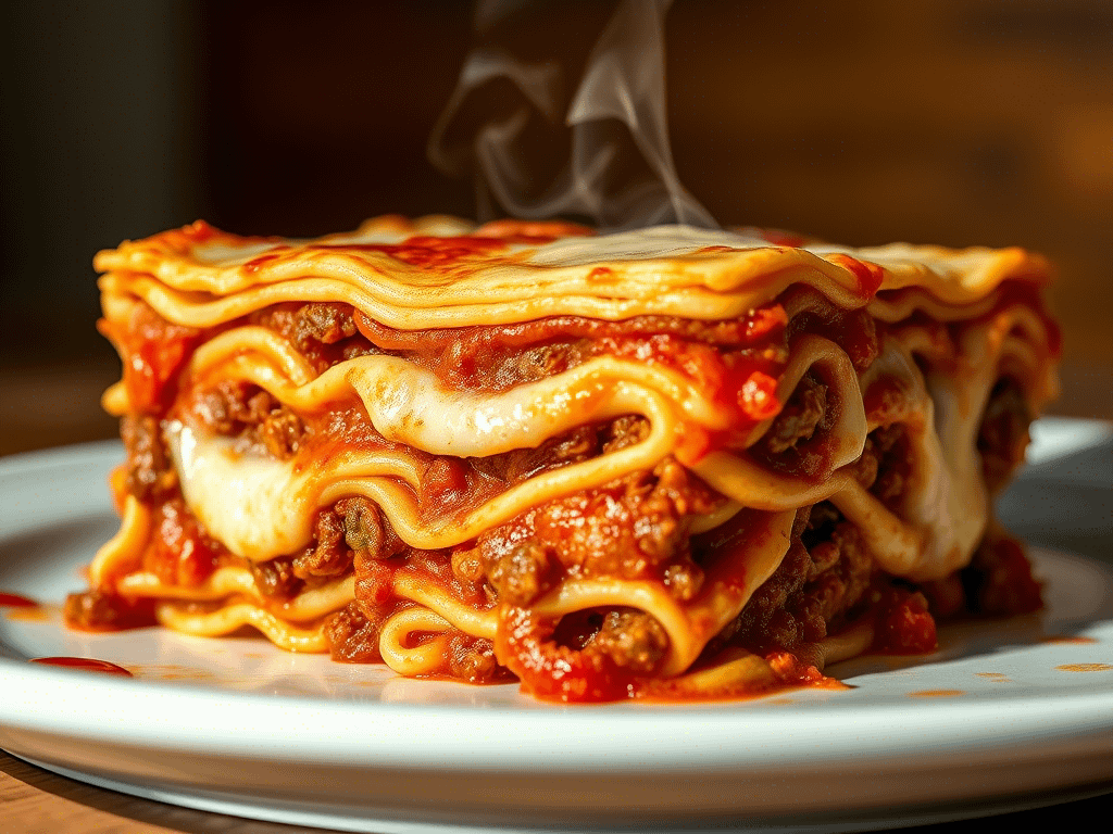 Classic Italian Lasagna – Comfort Food with Meat Sauce & Cheese